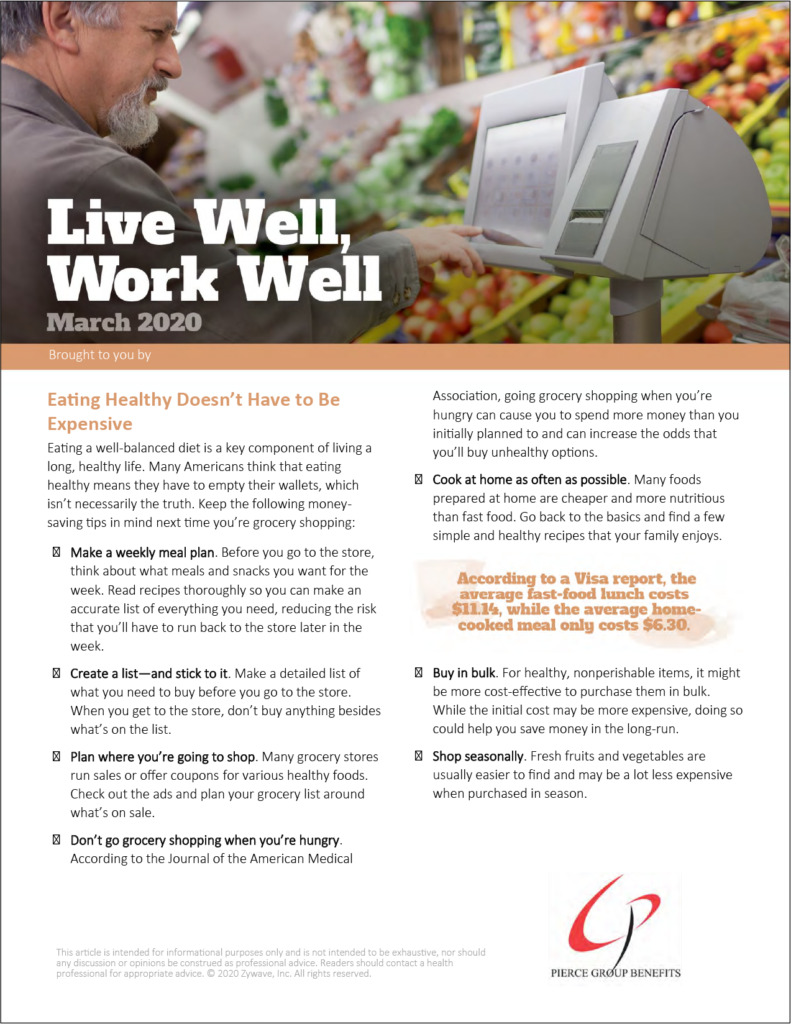Wellness Newsletter – March 2020 • Pierce Group Benefits