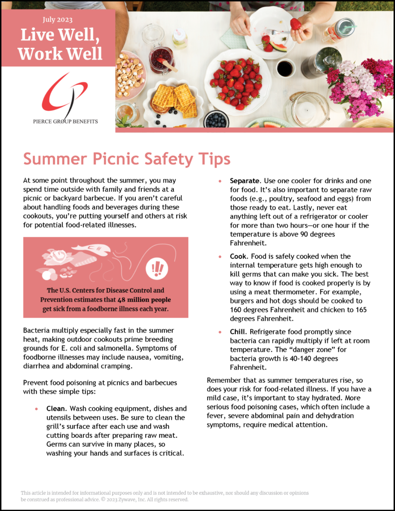 Summer Picnic Safety Tips, Skin Cancer and You, Avoiding Artificial ...