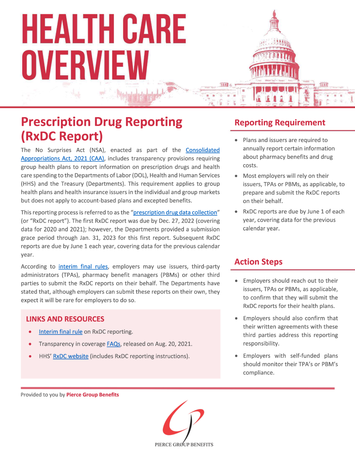 Health Care Overview: Prescription Drug Reporting (RxDC) Reporting ...