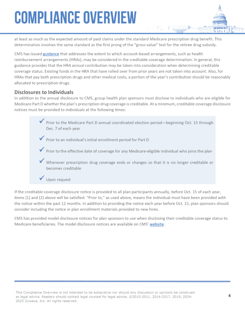 Compliance Overview: Medicare Part D Disclosure Notice to CMS • Pierce ...